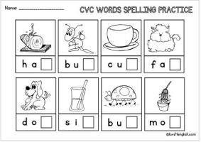 CVC words spelling practice-ending sounds